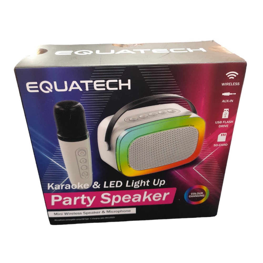 New Equatech Karoake & LED Light up Party Speaker - Own4Less
